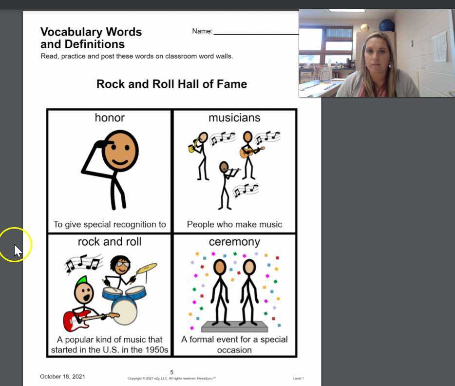 Rock and Roll Hall of Fame Vocabulary