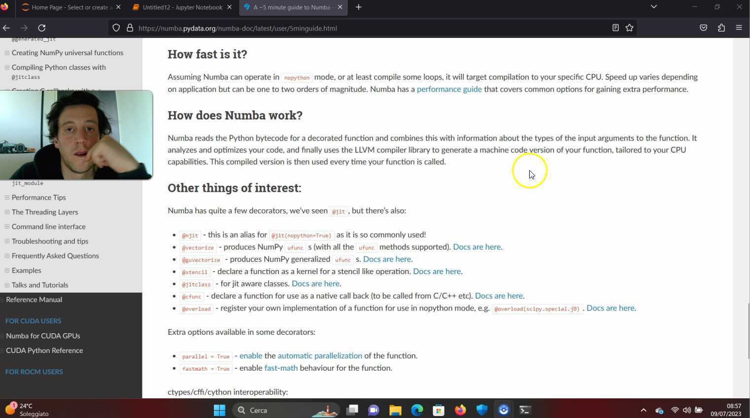NUMBA and Bubble Sort