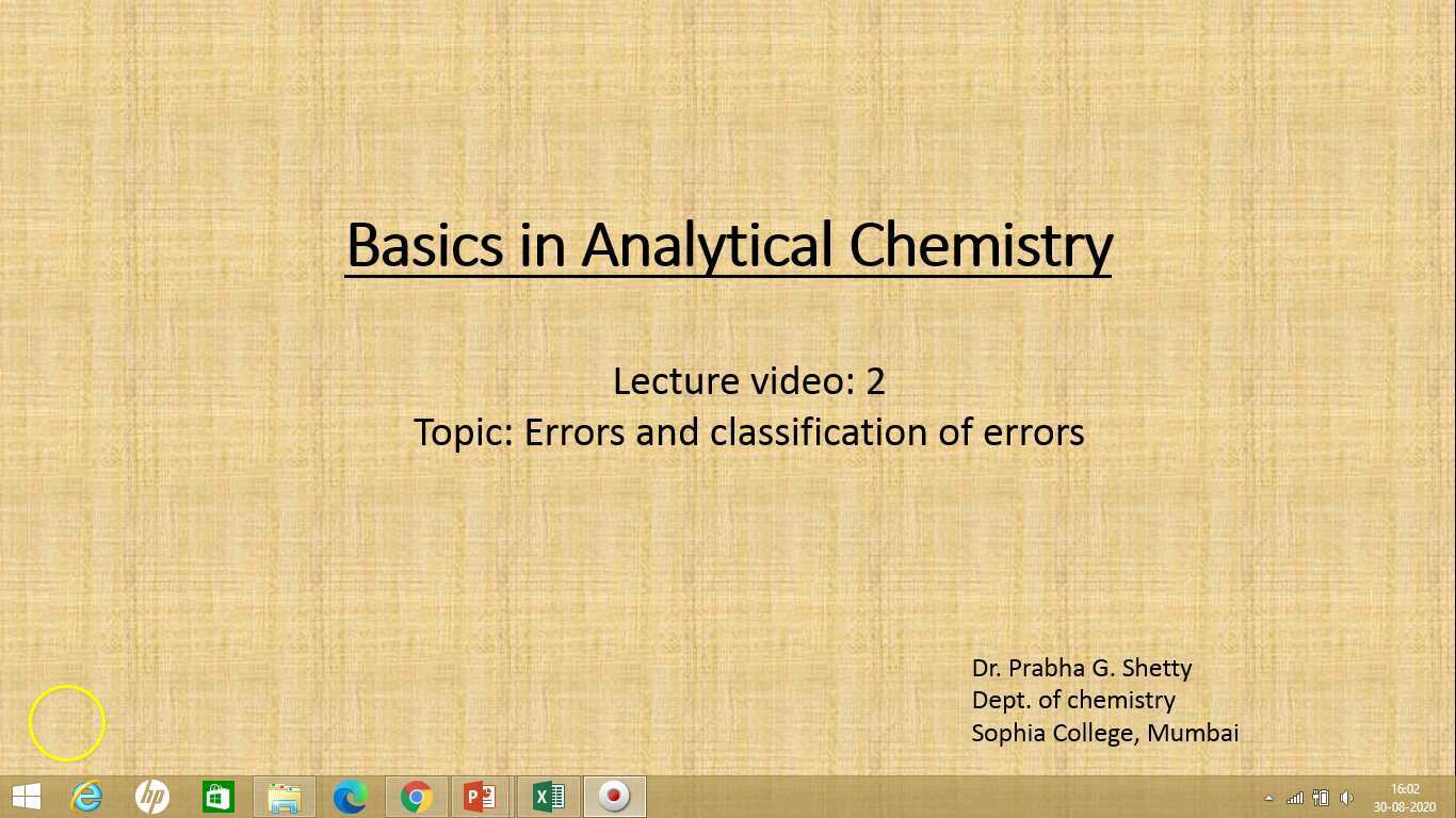 Errors: lecture video 2