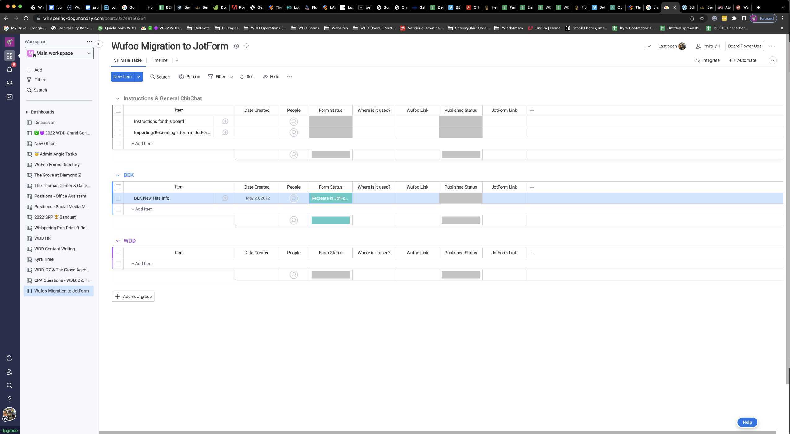 Note/sort of SOP for Brooke & Stephanie - Wufoo Migration to JotForm