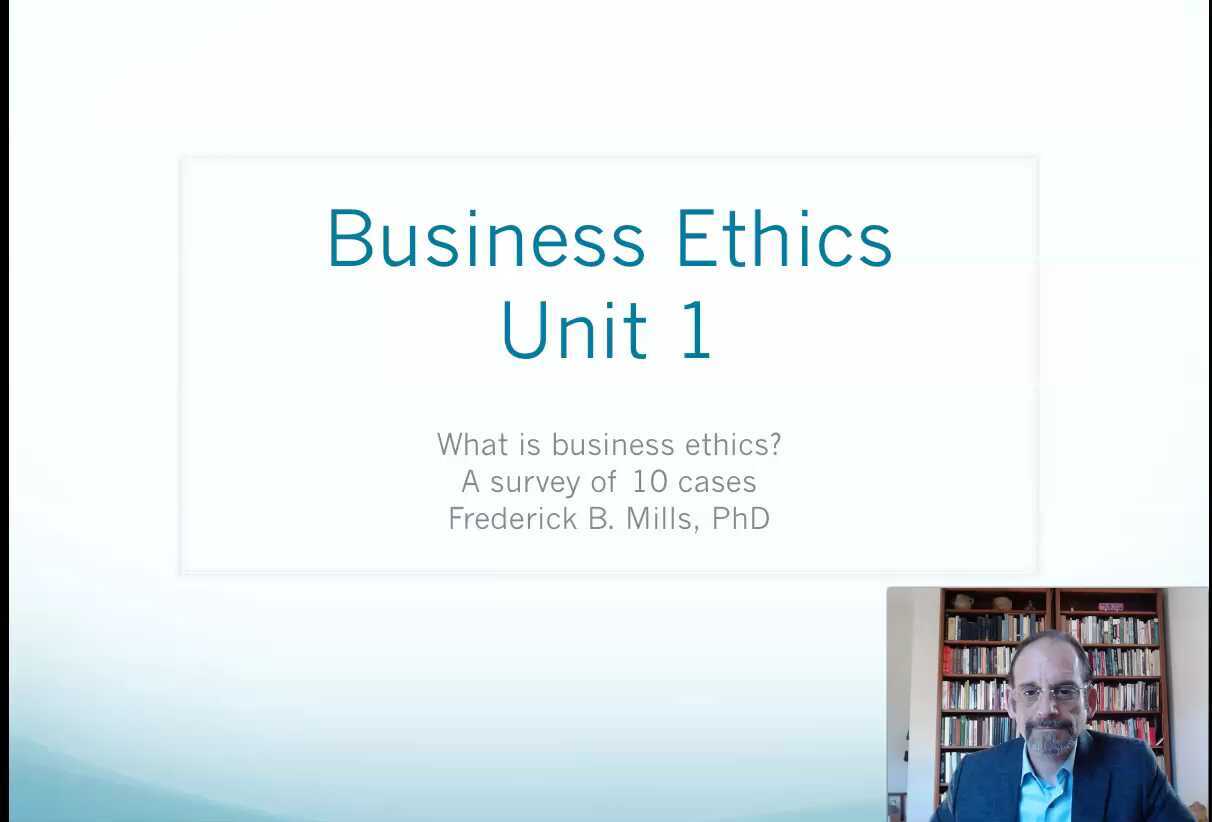 Bus Ethics Unit 1 Survey and PFAS