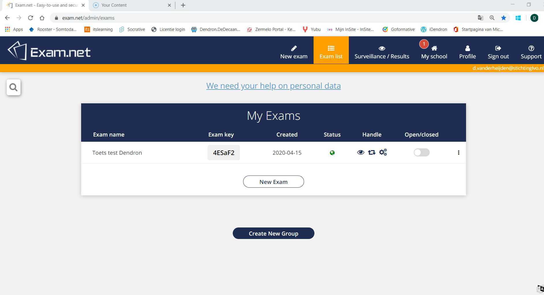 Exam.net toets afnemen en wat ziet leerling