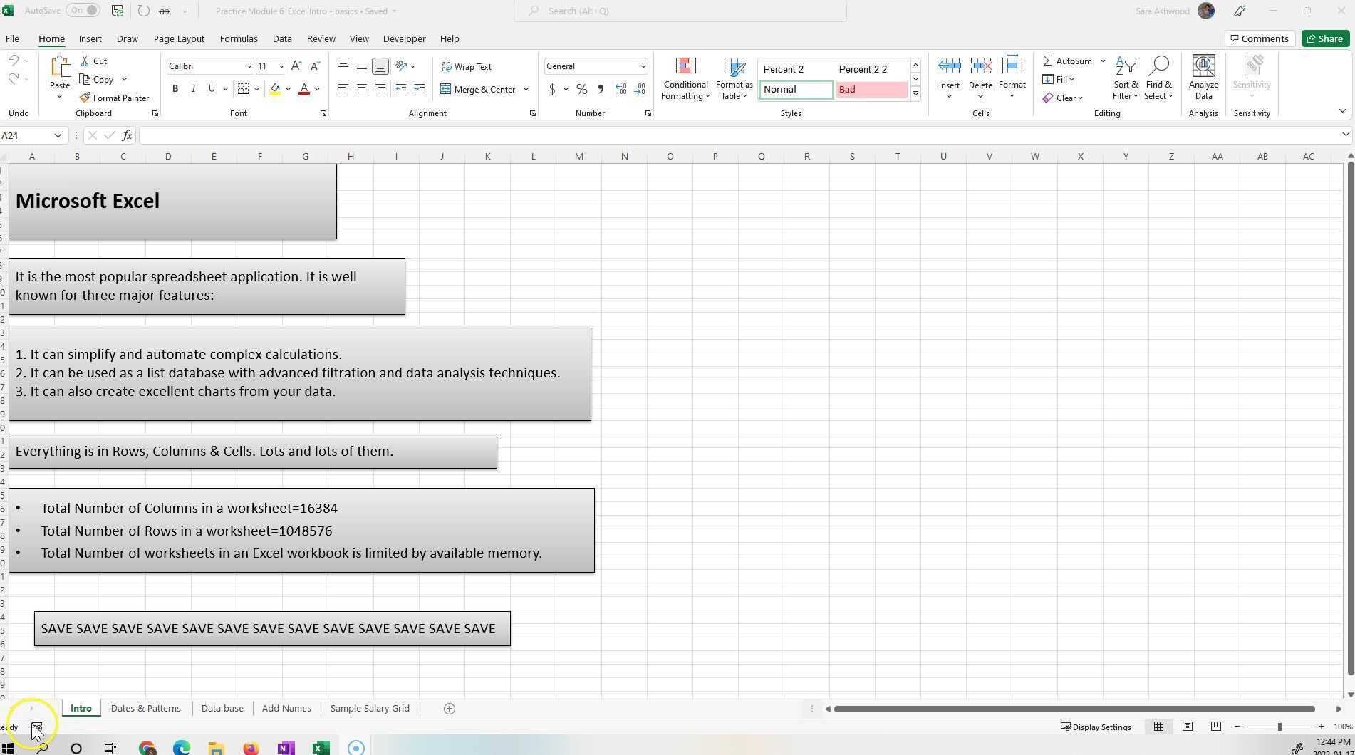 Intro to Excel Basics
