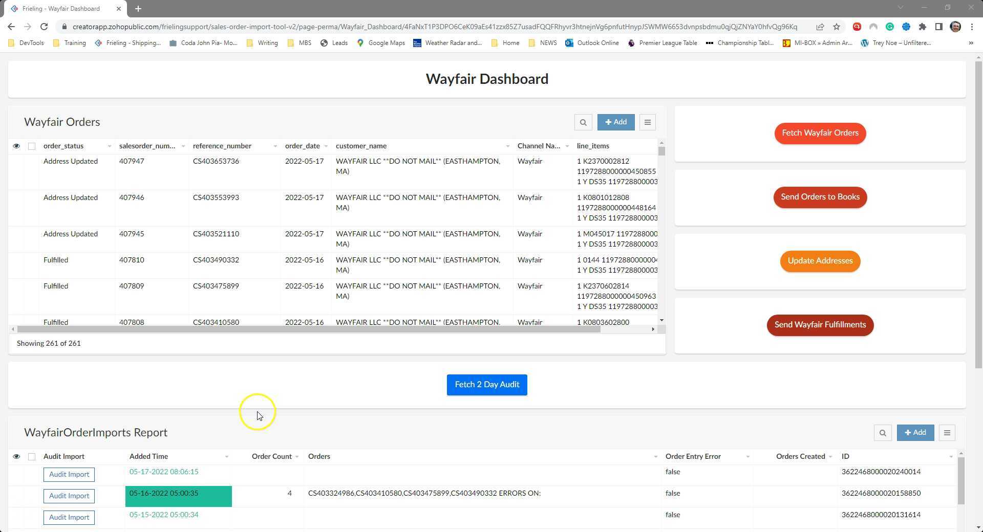 Wayfair/Demand Stream Dashboards