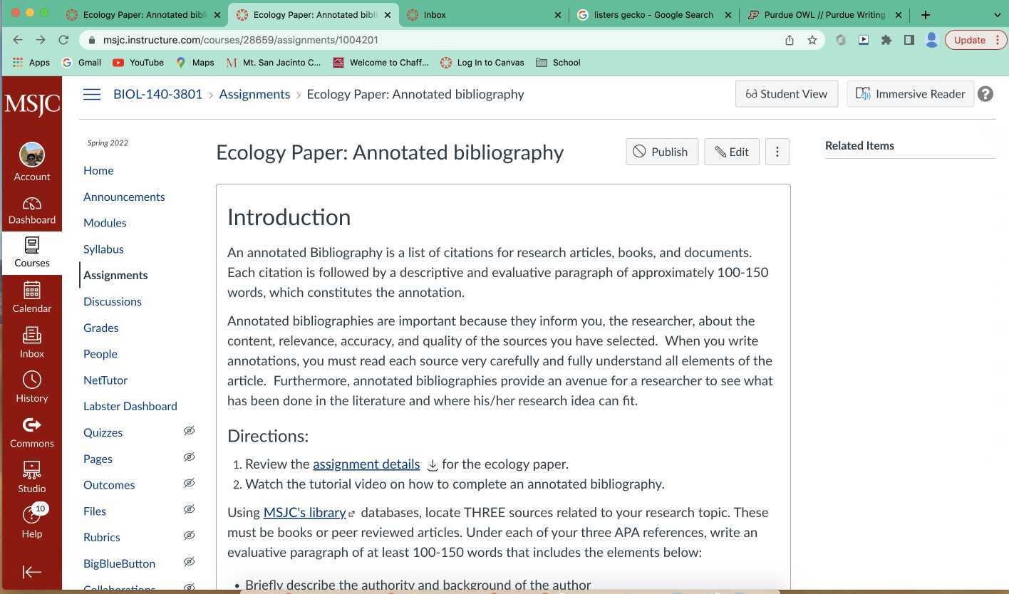 BIOL 140_Annotated bibliography
