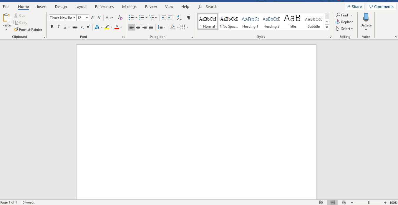 Formatting a Word Document