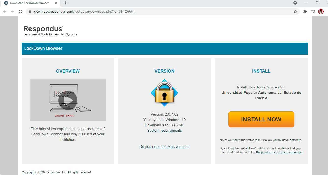 LockDown Browser UPAEP