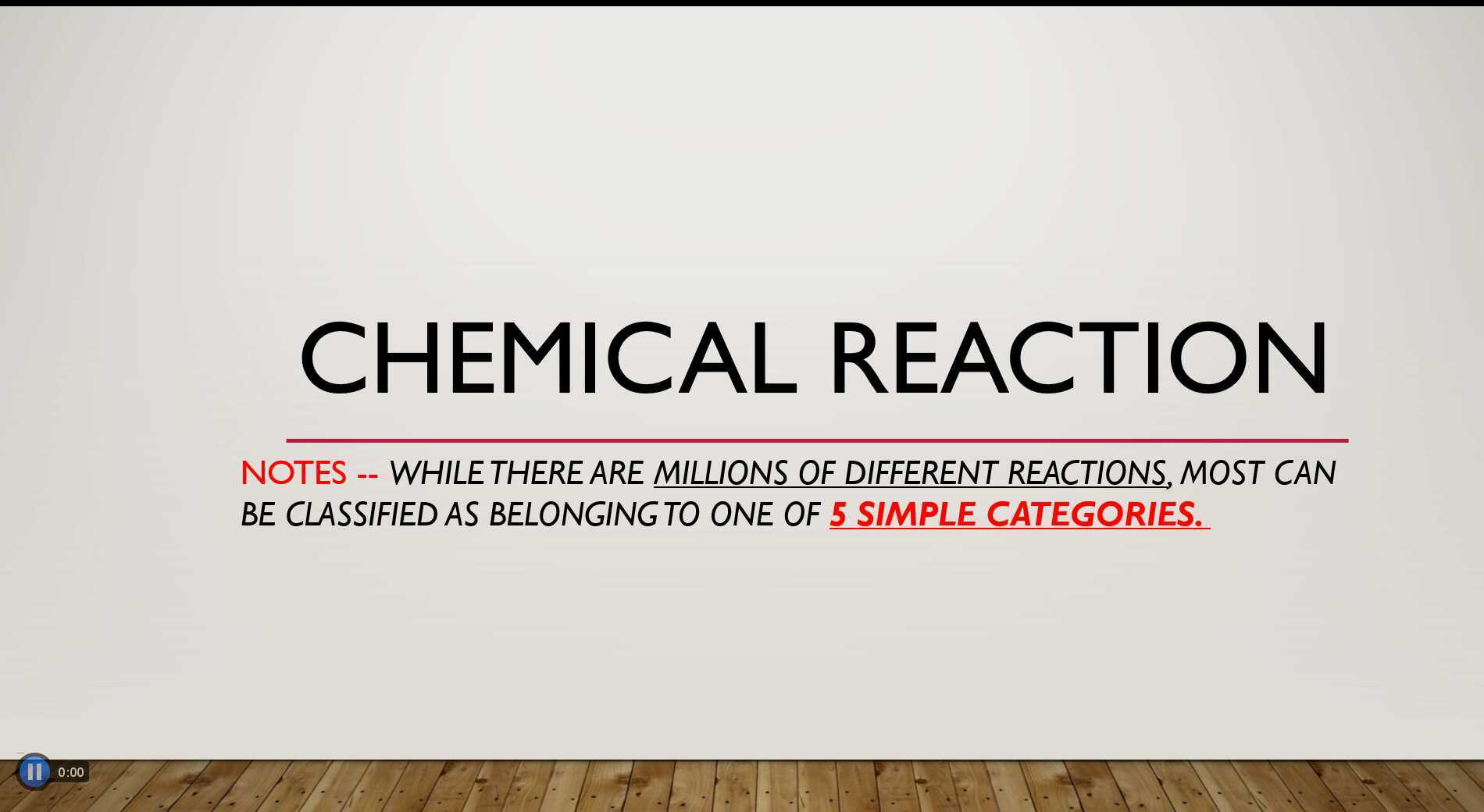 5 Common Reaction Chemical Reactions Formative Notes