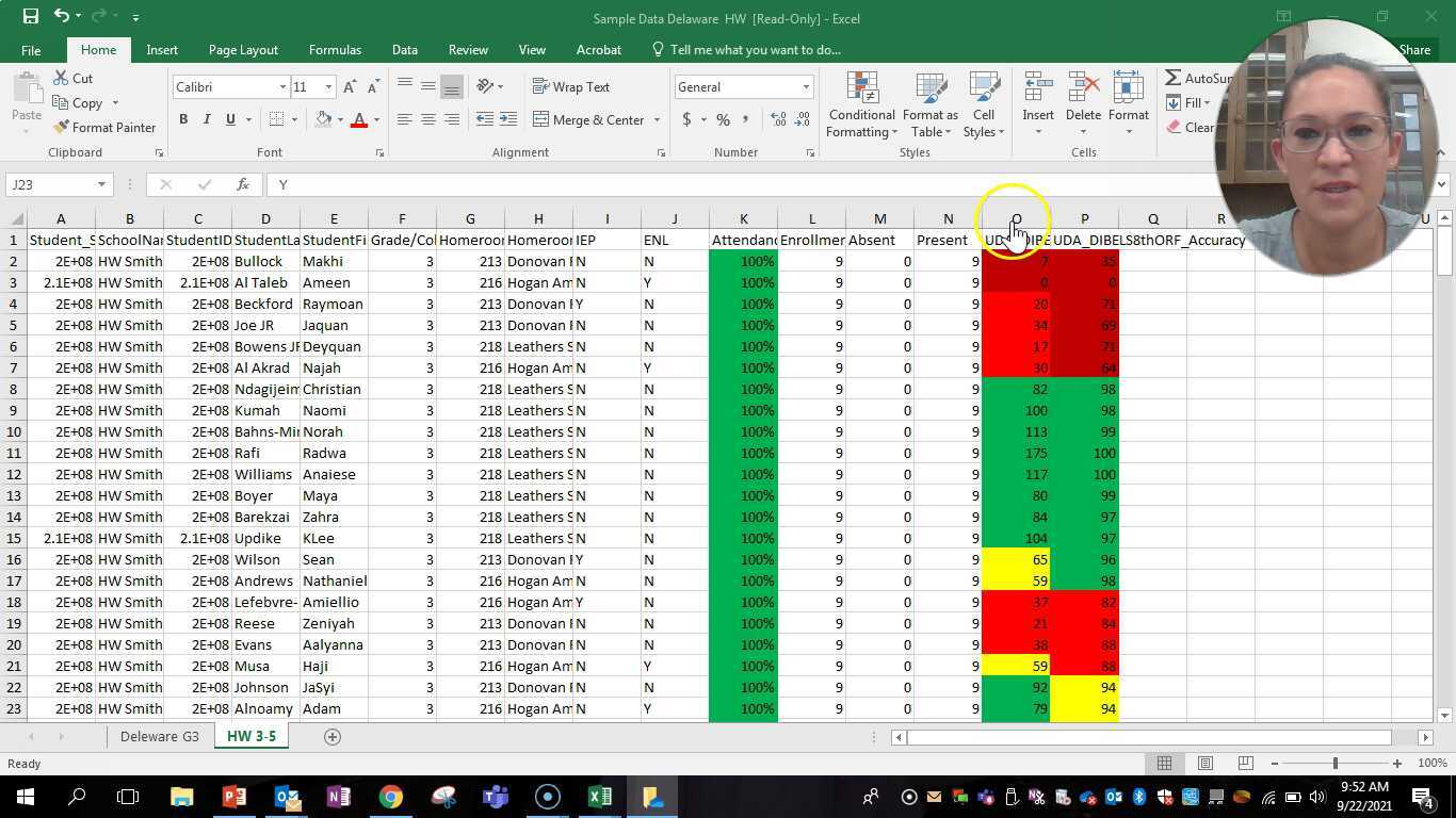 How to sort a DIBELS spreadsheet to make groups