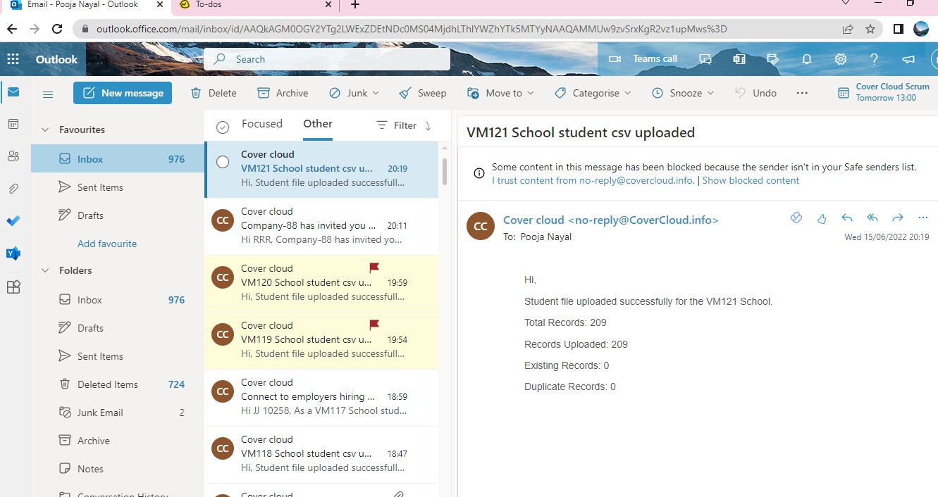 Snip - Email - Pooja Nayal - Outlook - Google Chrome