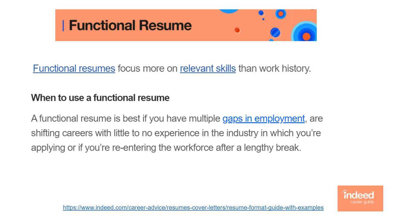 2B. Functional (Skills-Based) Resume Format