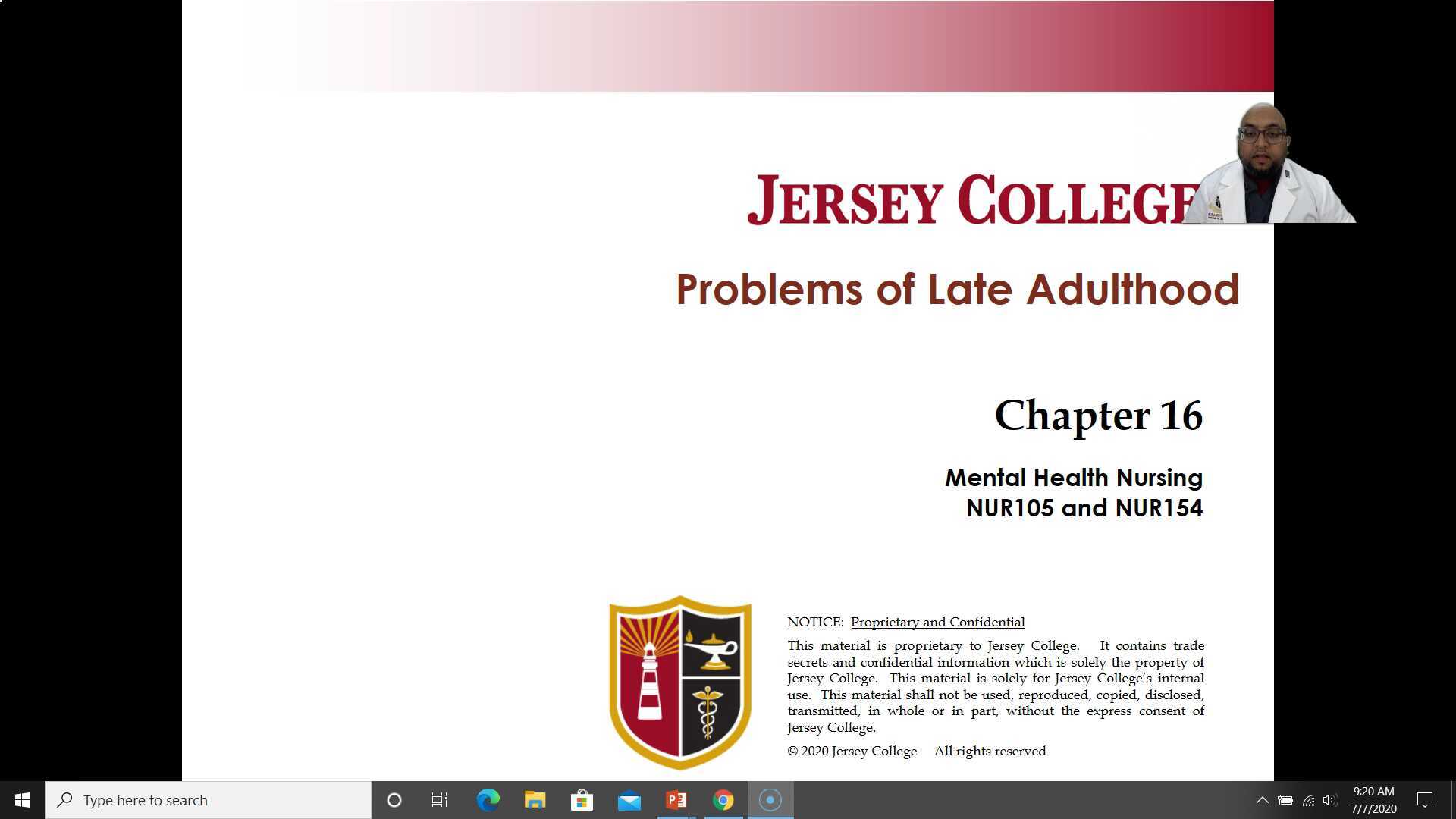 Mental Health Nursing NUR105 Chapter 16 Problems of Late Adulthood