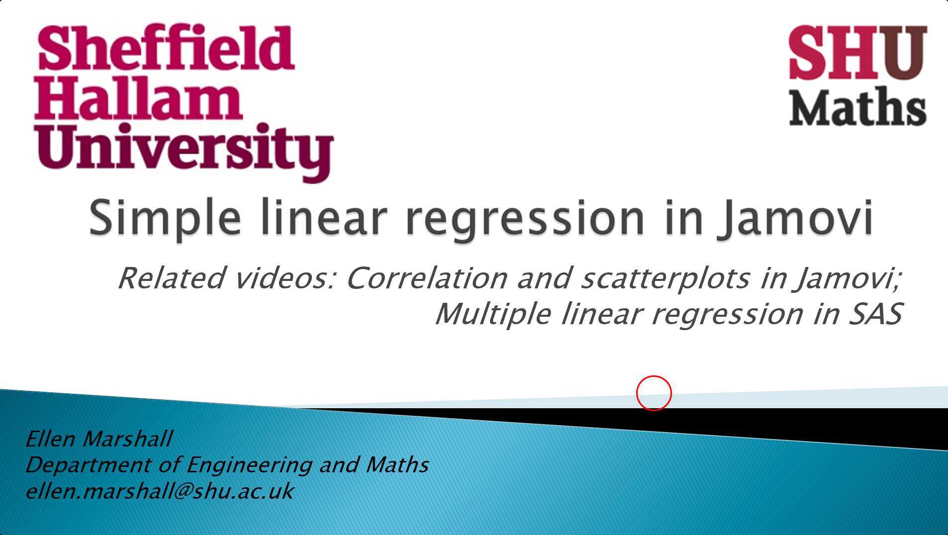 Simple linear regression in Jamovi