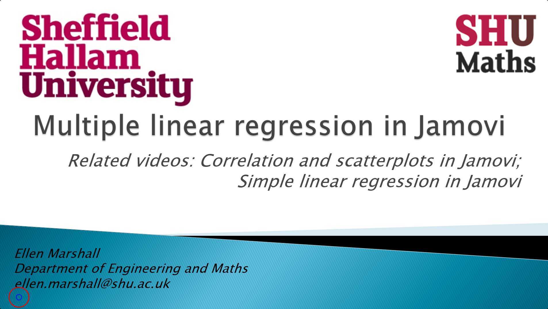 Multiple regression in Jamovi