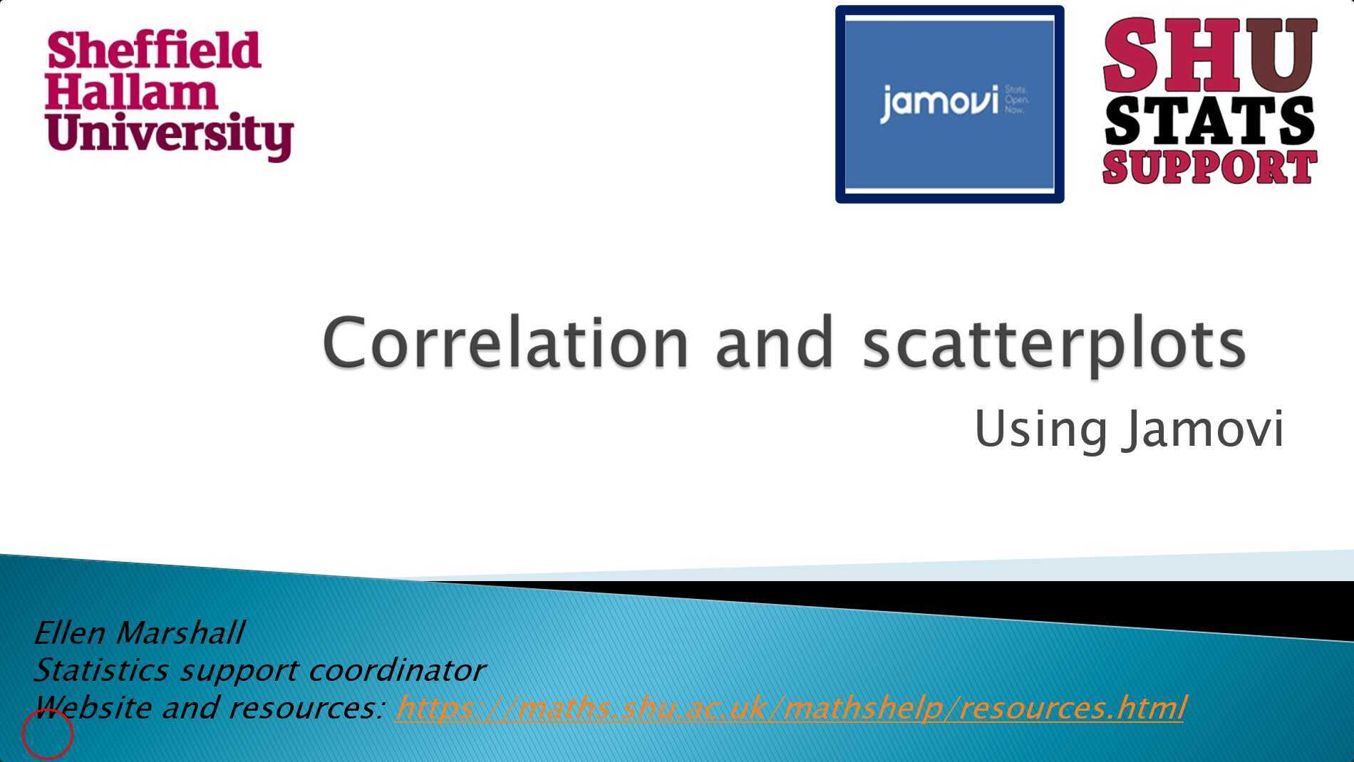Correlation and scatterplots in Jamovi
