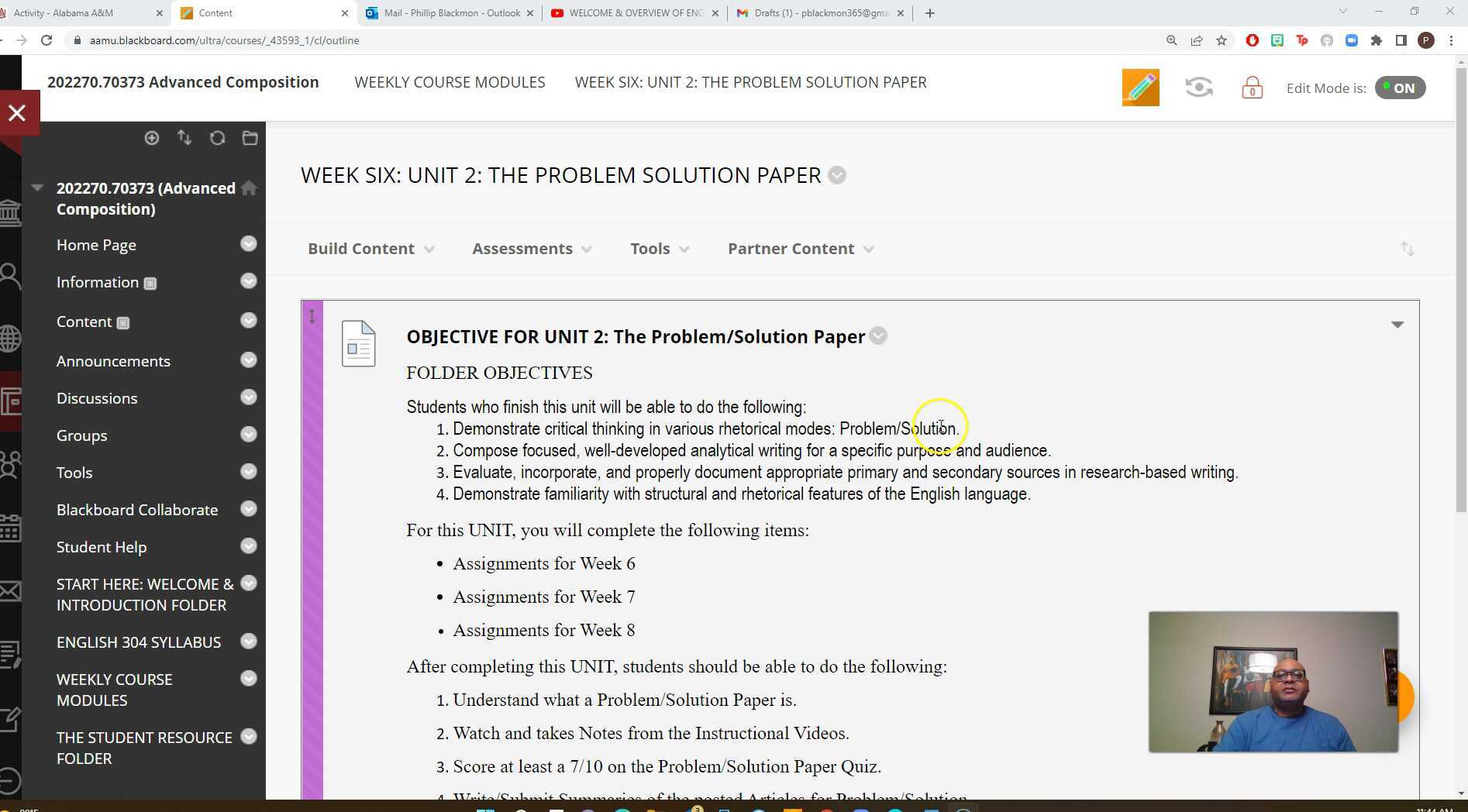 OVERVIEW OF UNIT 2: PROBLEM/SOLUTION