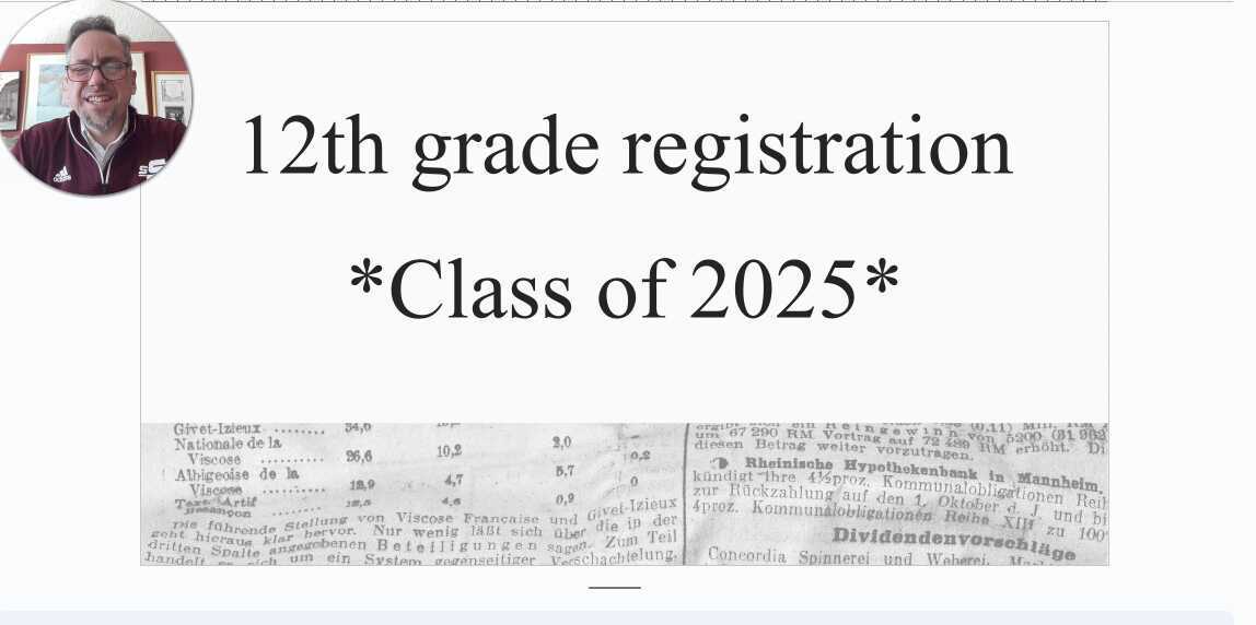 Class of 2025- Registration