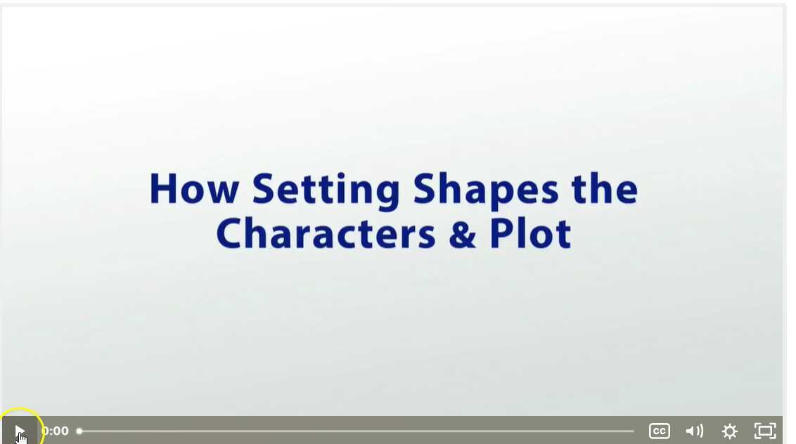 Setting Shapes Characters and Plot