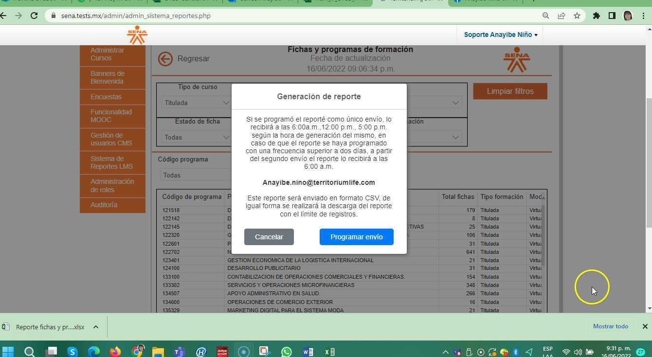 Validación despliegue sena.test