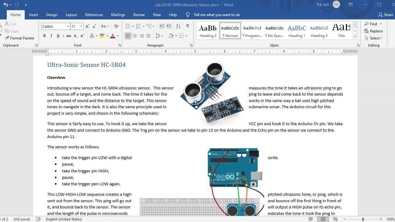 Lab Ultra Sonic Sensor