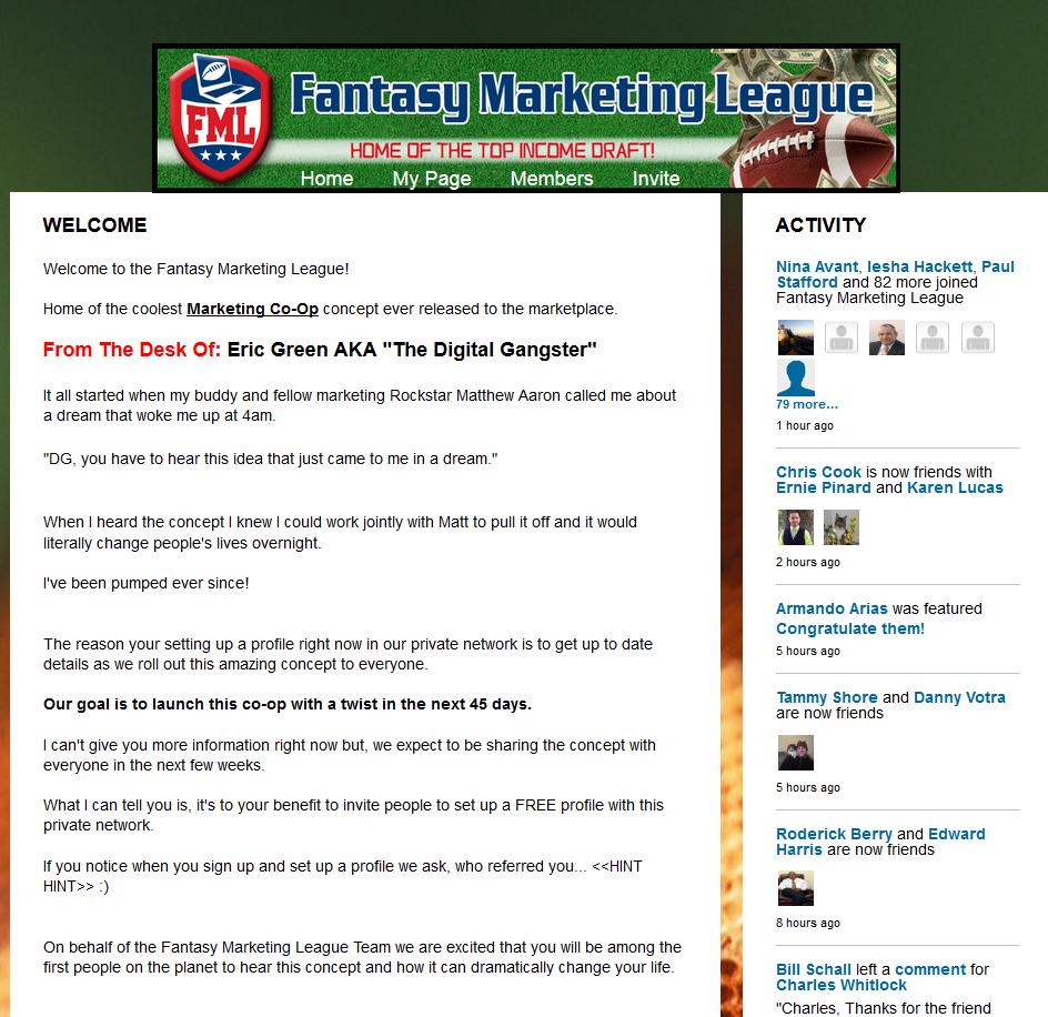 What is the Fantasy Marketing League?