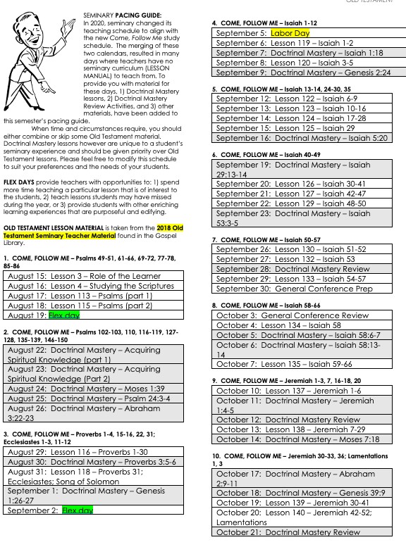 Pacing Guide - Daily Teachers Fall 2022 OT