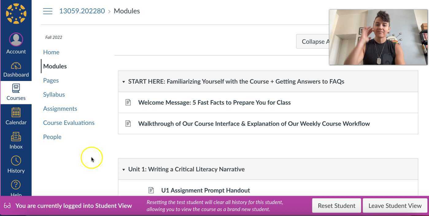 Course Interface Walkthrough