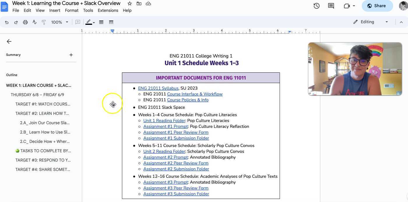 Week 1 Forecast: College Writing 2, Summer