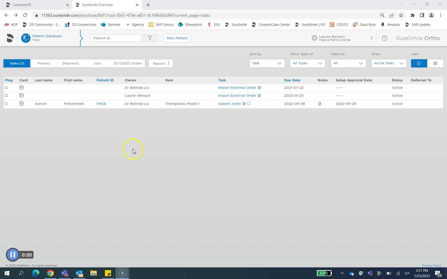 Ordering SAR in Ortho - New Patient Tab