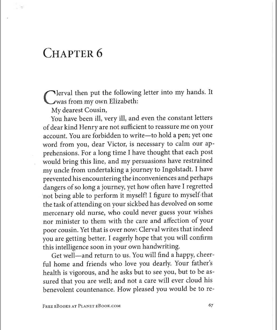 Frankenstein Chapters 6-8 Discussion