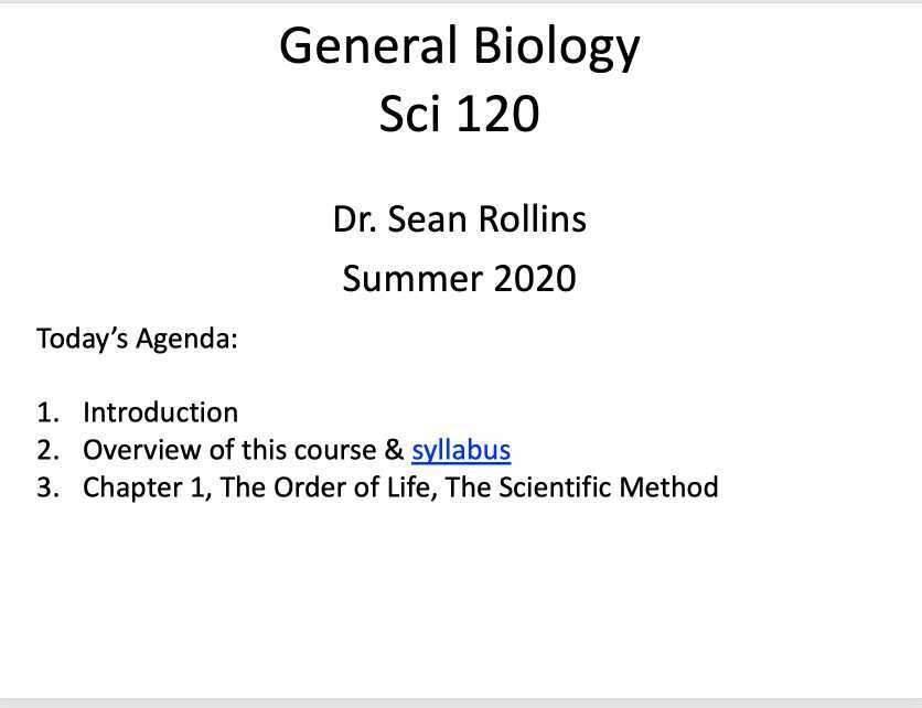 Gen Bio Chapter 1 Intro Slides 1-12