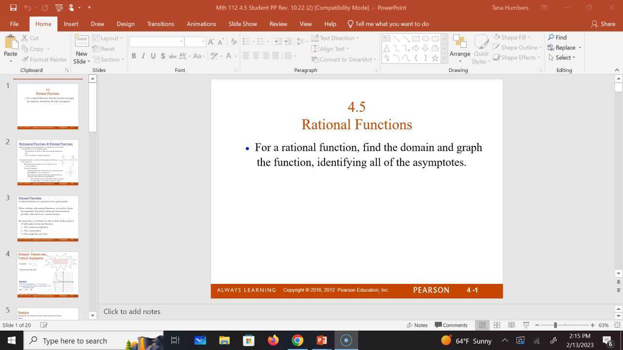 Math 112 4.5-Part 1: Out-of-Class Assignment Video 1