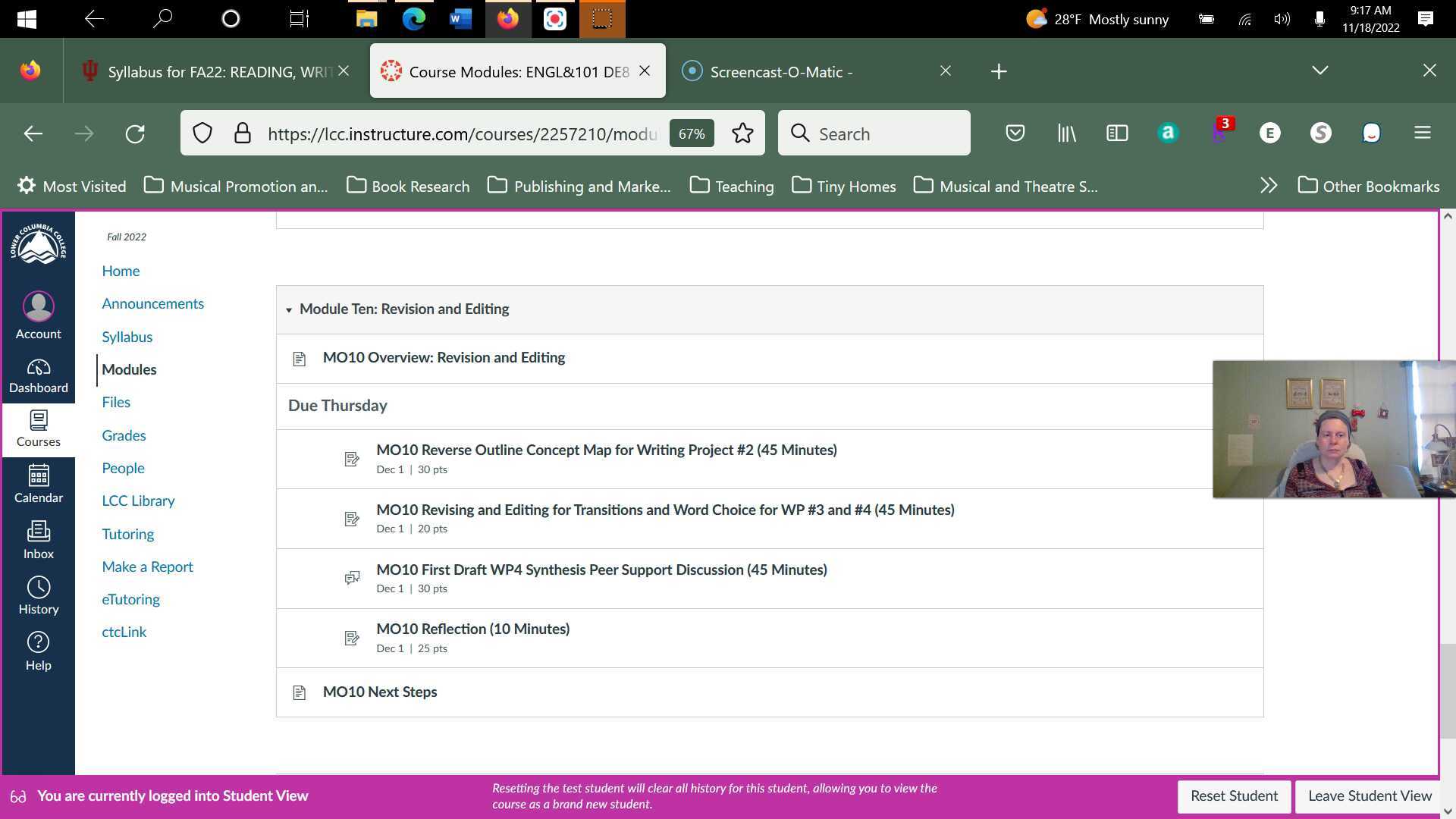 English 101 Modules Ten and Eleven Video Instructions