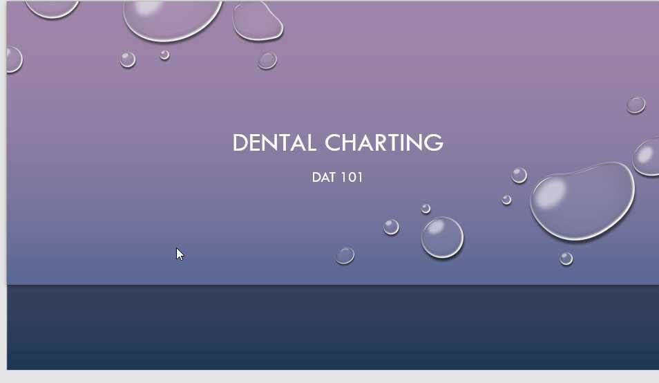 DAT 101-Dental Charting