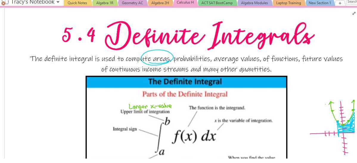 Calculus 5.4 -Definite Integral Notes Explained