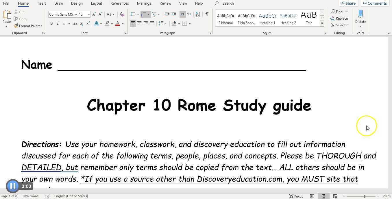 DE WH Chapter 10 Rome Study Guide