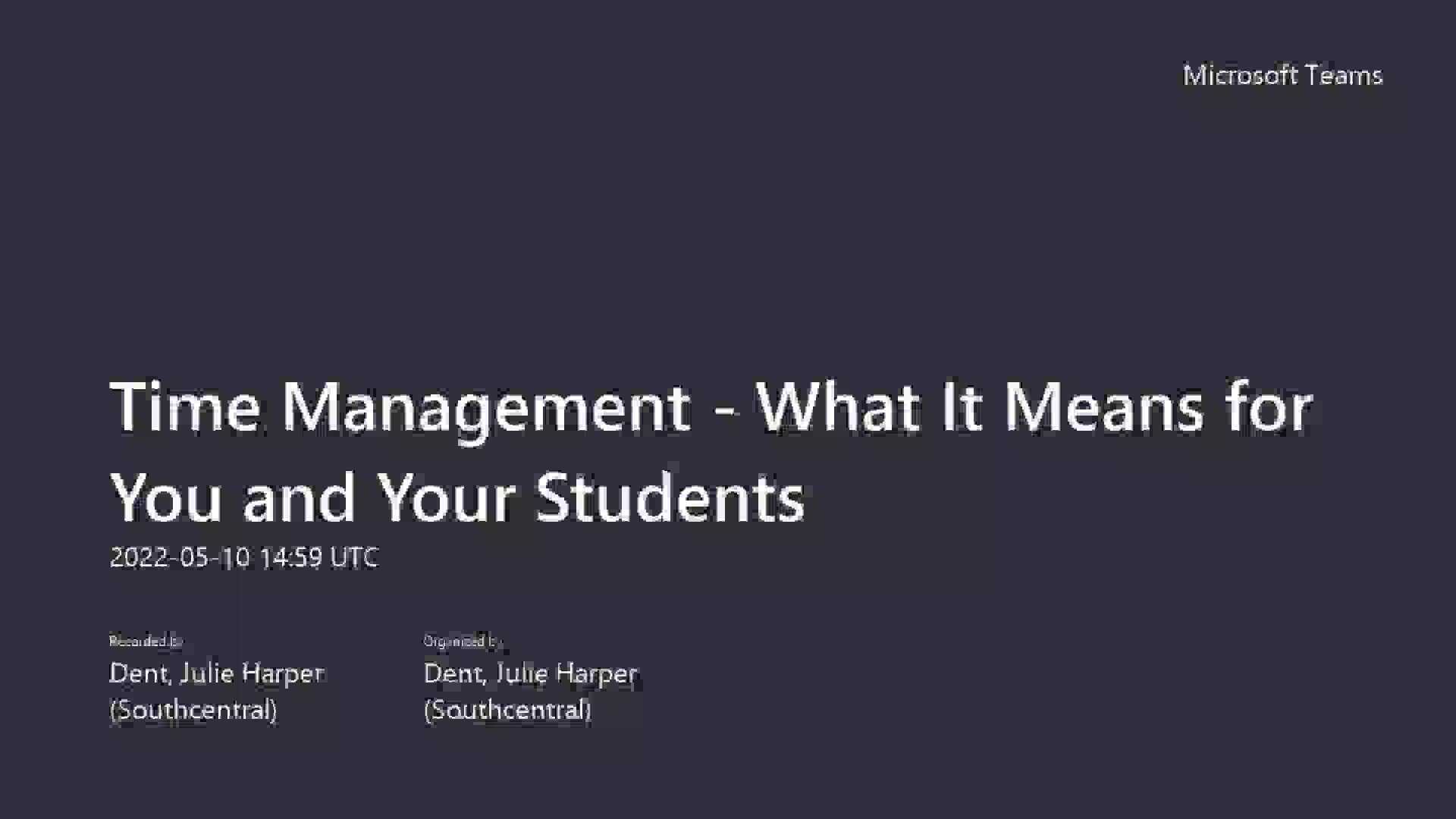 Time Management - What It Means for You and Your Students