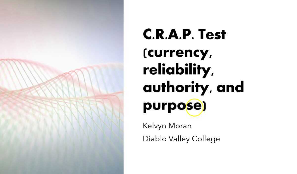 INFO250 - Mini-lesson on C.R.A.P. Test