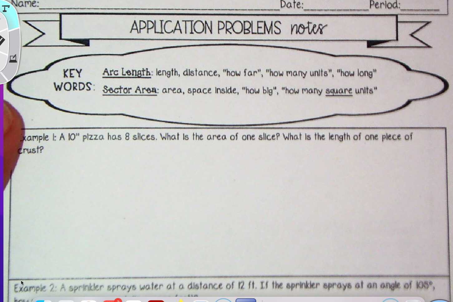 Arc length and sector area application problems