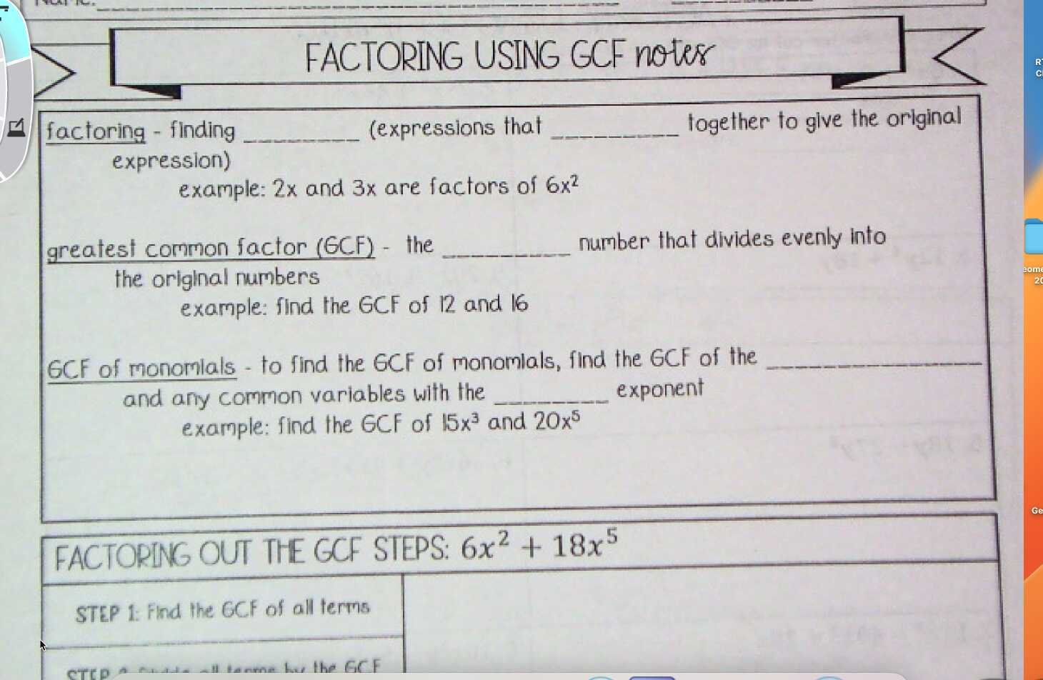 GCF and difference of 2 squares