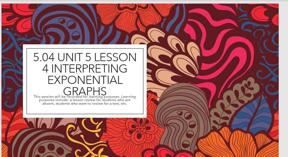 Recorded Lesson for 5.04 Interpreting Exponential Graphs