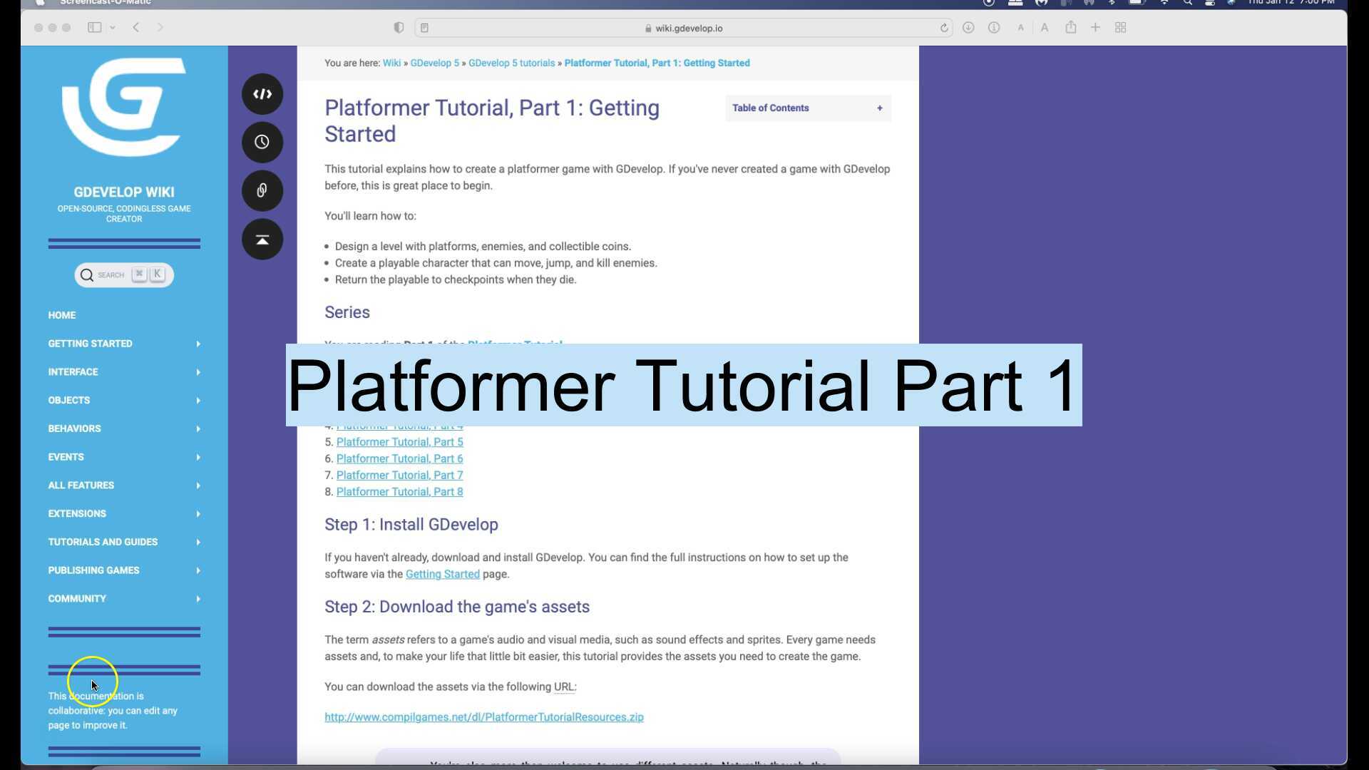 Platformer Tutorial Part 1