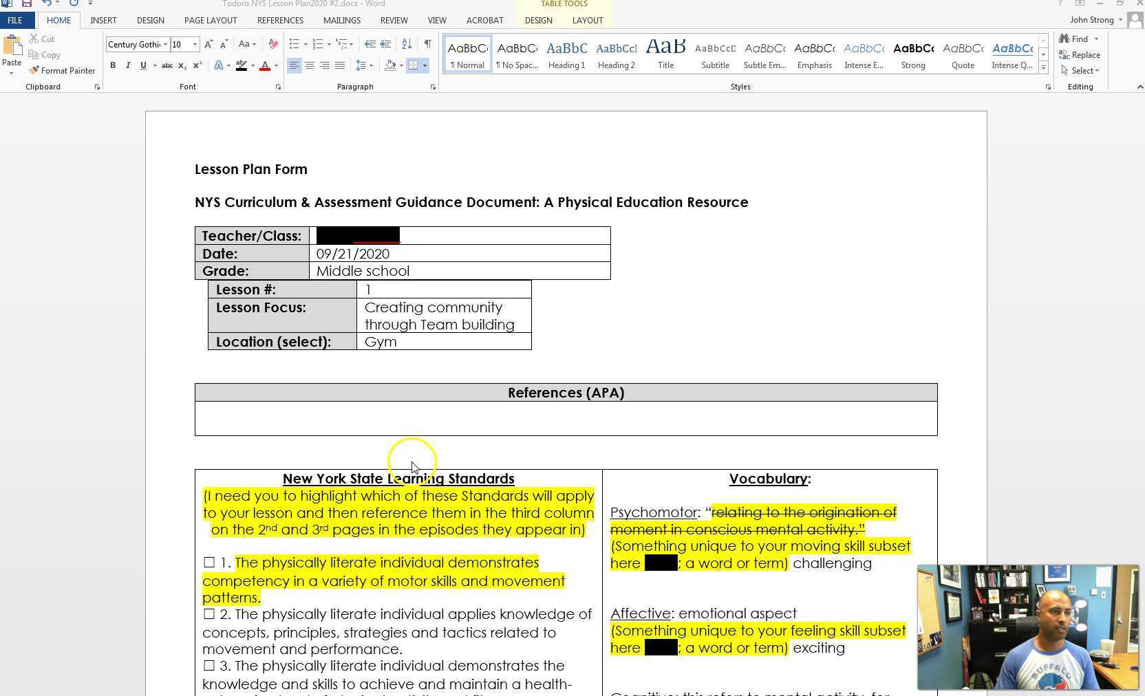Lesson Plan Corrections