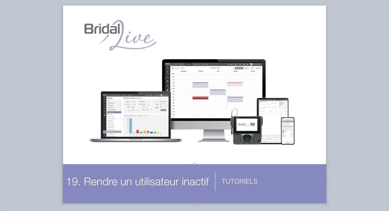 19. Rendre un utilisateur inactif