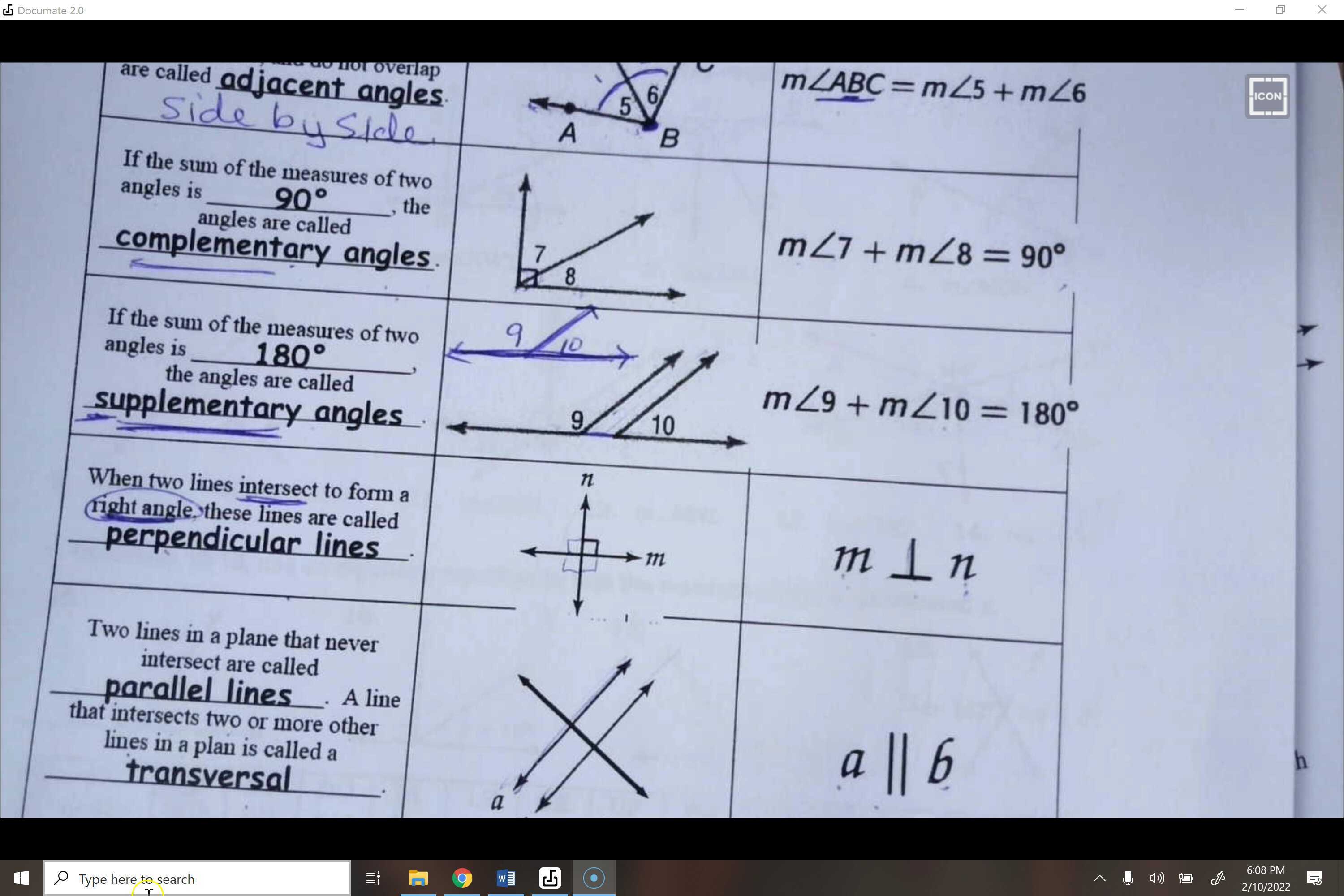 Classifying Angles Notes Video