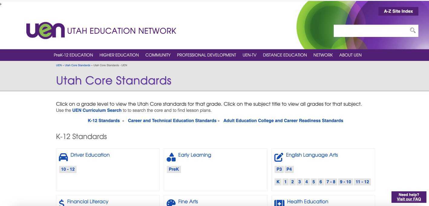 Utah State Core Standards Assignnment Video