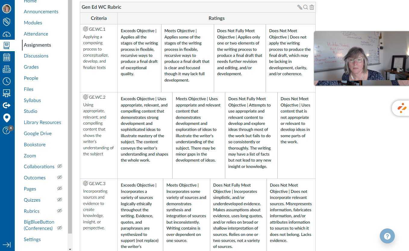 How do I make sure rubrics are collecting outcome data?