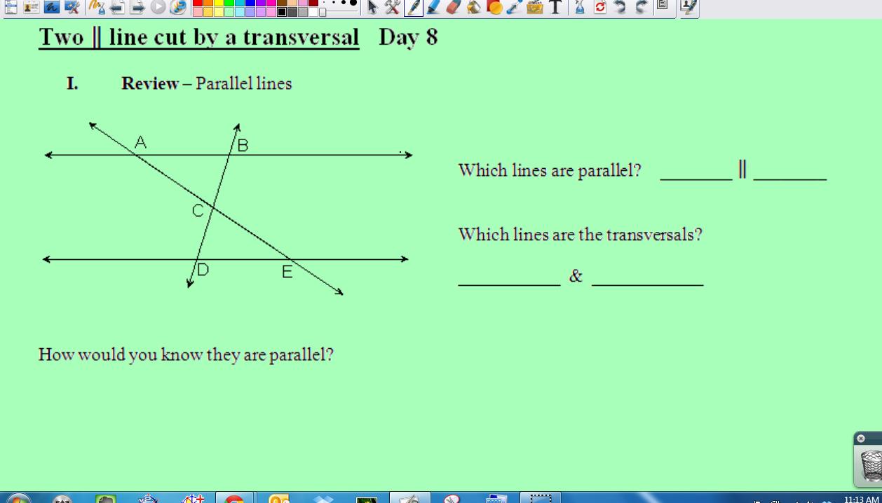 Day 8 - parallel line proofs