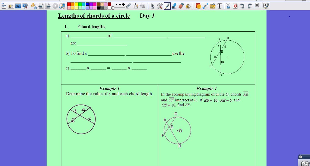 day 3 intersecting chord lengths