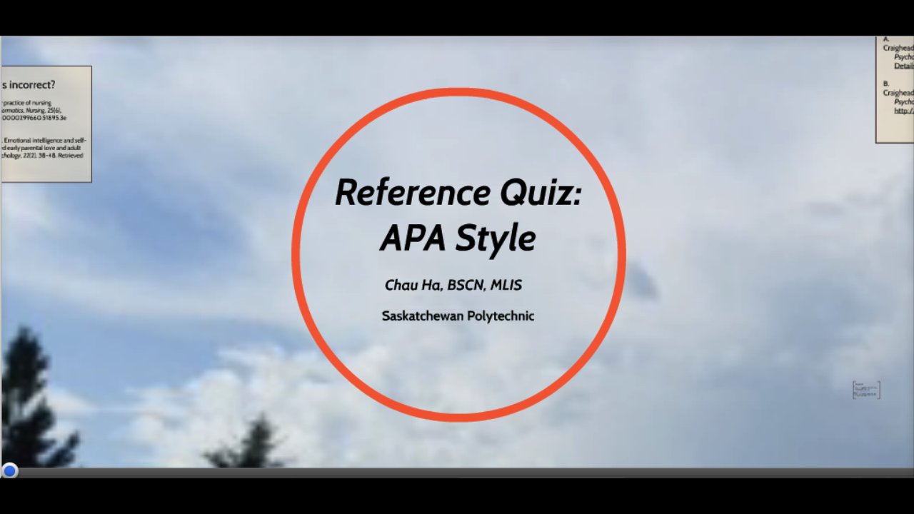 Reference Quiz